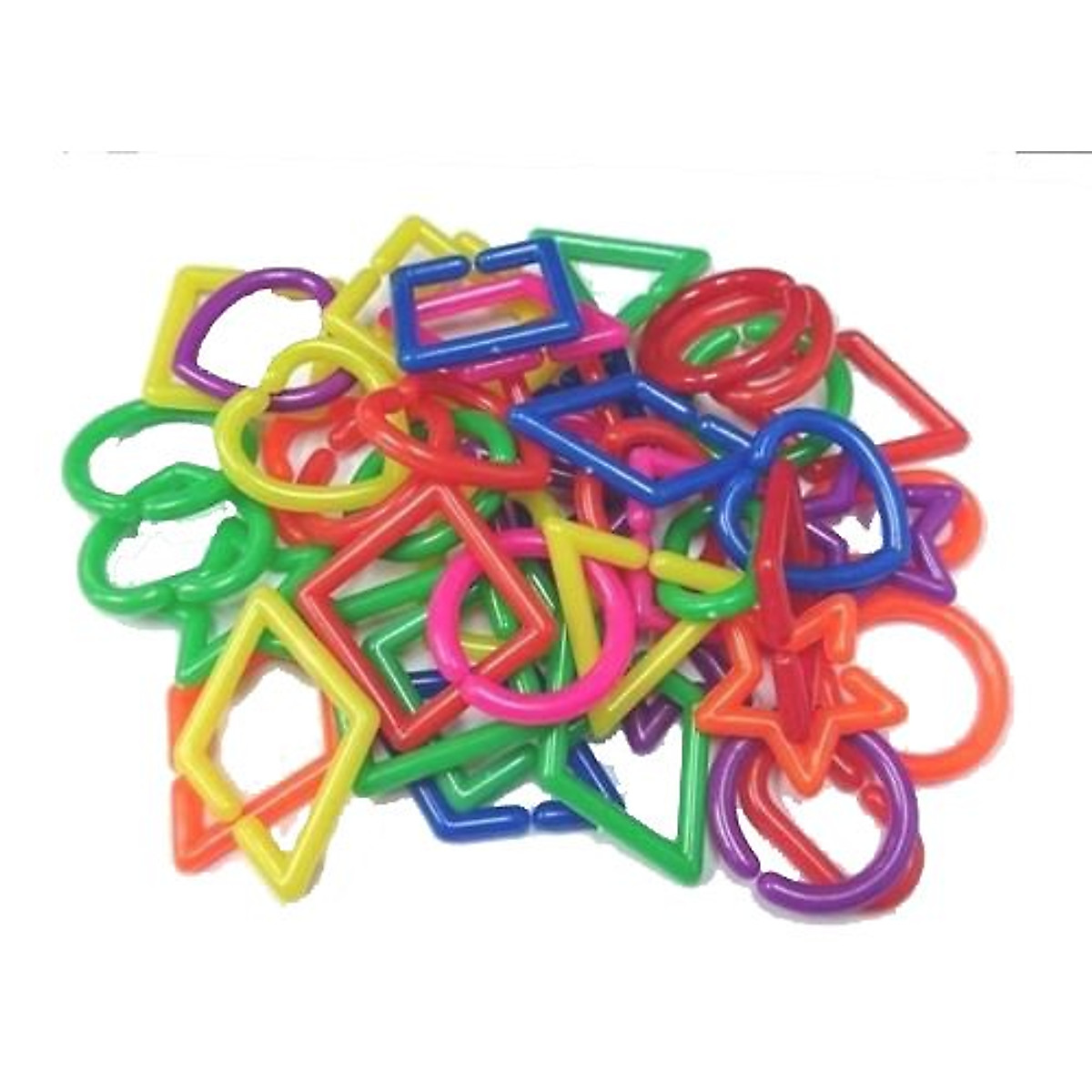 Power of Dream Big Mixed Shape C Chain Links Plastic Neon Toy DIY 50 Pcs Y06