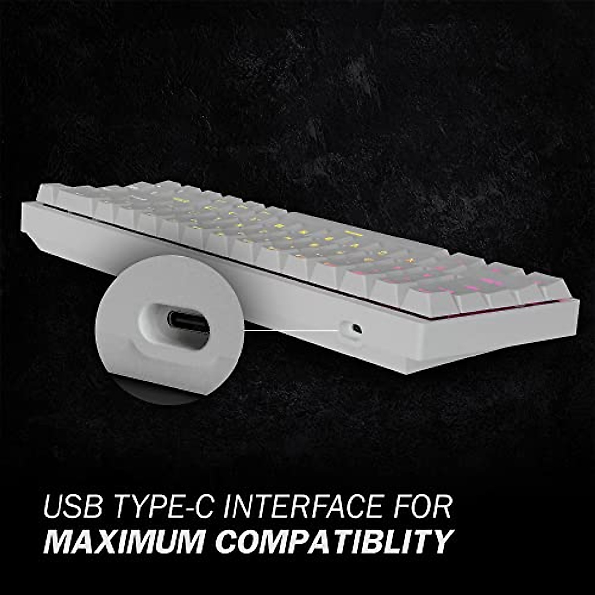 Durgod Hades 68 RGB Mechanical Gaming Keyboard - 65% Layout - Cherry Profile - Doubleshot PBT - USB Type C - Aluminium Chassis (Gateron Brown, White)