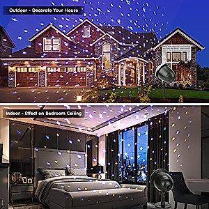 Star Projector Twinkle Light, Yokgrass Christmas Outdoor Projector Light with 5 Modes and Remote Control, Holiday White Projector for Bedroom Party Wedding Landscape Decorations