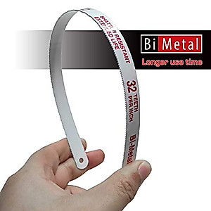 HAUTMEC 12" Hacksaw Blades Replacement Bi-Metal(10 Pack) 32 TPI High Speed Steel Grounded Teeth HT0018-CT