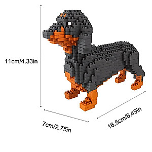 ISeeSee Micro Mini Blocks Dog Building Animal Set DIY 3D Building Toy Bricks for Kids or Adult Dachshunds 898PCS