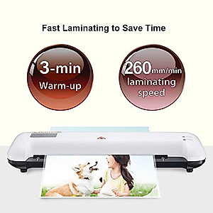 Thermal Laminator, Bonsaii A4 Laminating Machine for Home/Office/School, 9 Inch Personal Desktop Hot and Cold Portable Lamination Machine (L409-A)