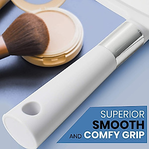 MIRRORVANA® Large Hand Held Mirror with Comfy Handle for Women and Men - Personal Barber Haircut Mirror to See Back of Head - Espejo de Mano - 9" x 13" (White)