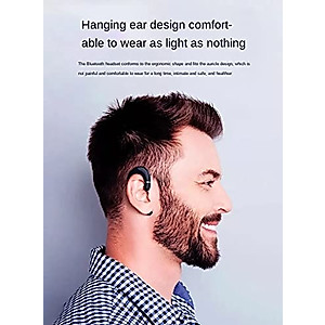 Bone Conduction Ear Hook Comfort Wear with Microphone Lightweight Compatible with iPhone & Android. Grey