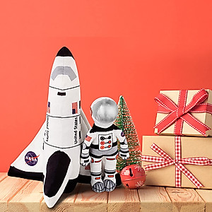 Dazmers 10” Stuffed Space Shuttle and Astronaut Plush Soft and Cuddly Plush Space Shuttle Toy for Kids –Birthday Gift for Boys Girls, Toddlers Pretend Role Play