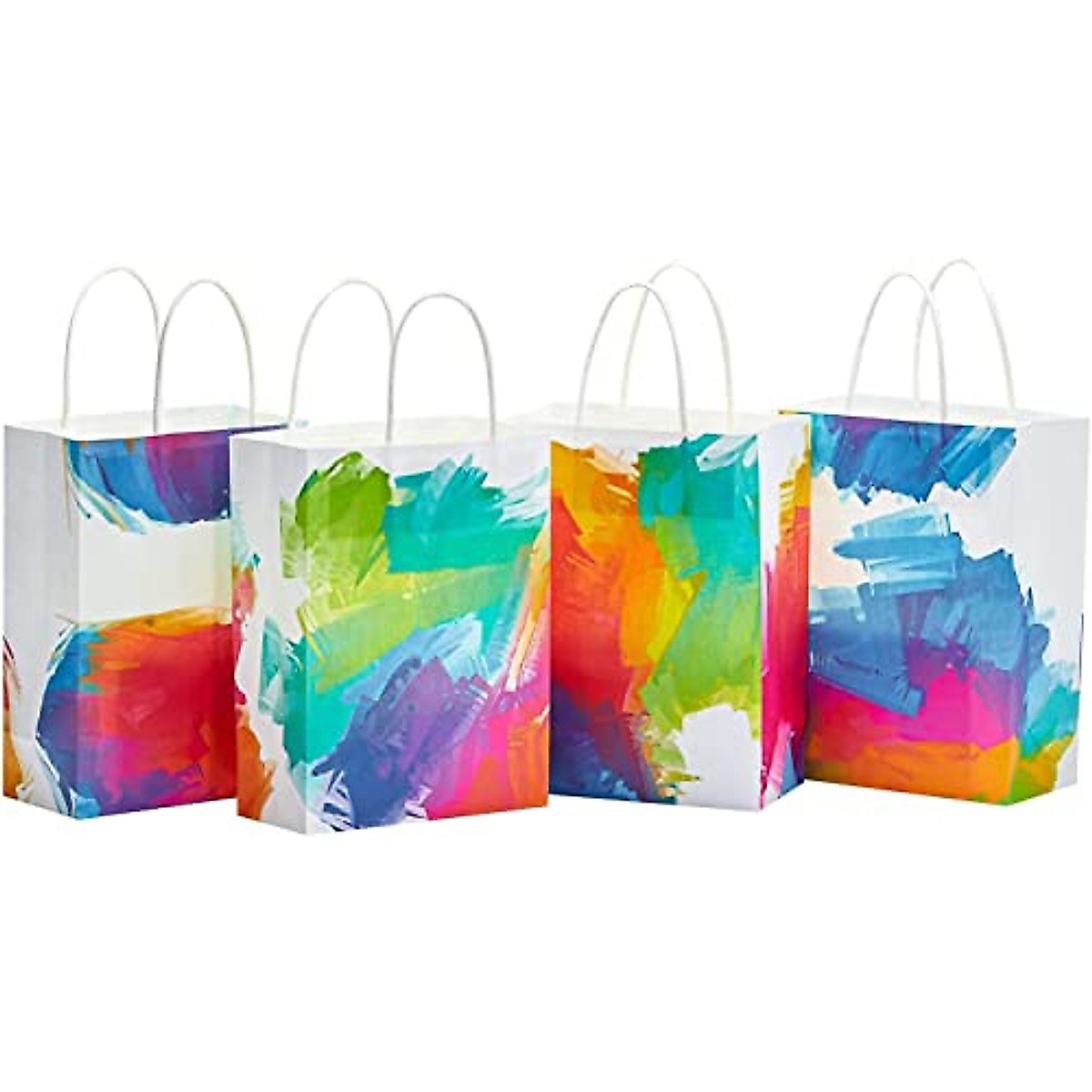 24 Pack Small Party Favor Bags Goodie Bags for Birthday Party Gift Bags With Handle(Watercolor)