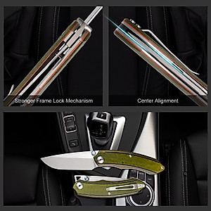 XTOUC SG Pocket Knife for Men,14C28N Sharp Blade G10 Handle,Thumb Stud Opener Folding Knives for Outdoor Camping Survival Hiking