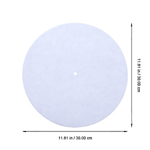 Turntable Mat Dj Slipmats White 30 X 30 X 0.2cm Anti-Static Felt Mat for Record Player