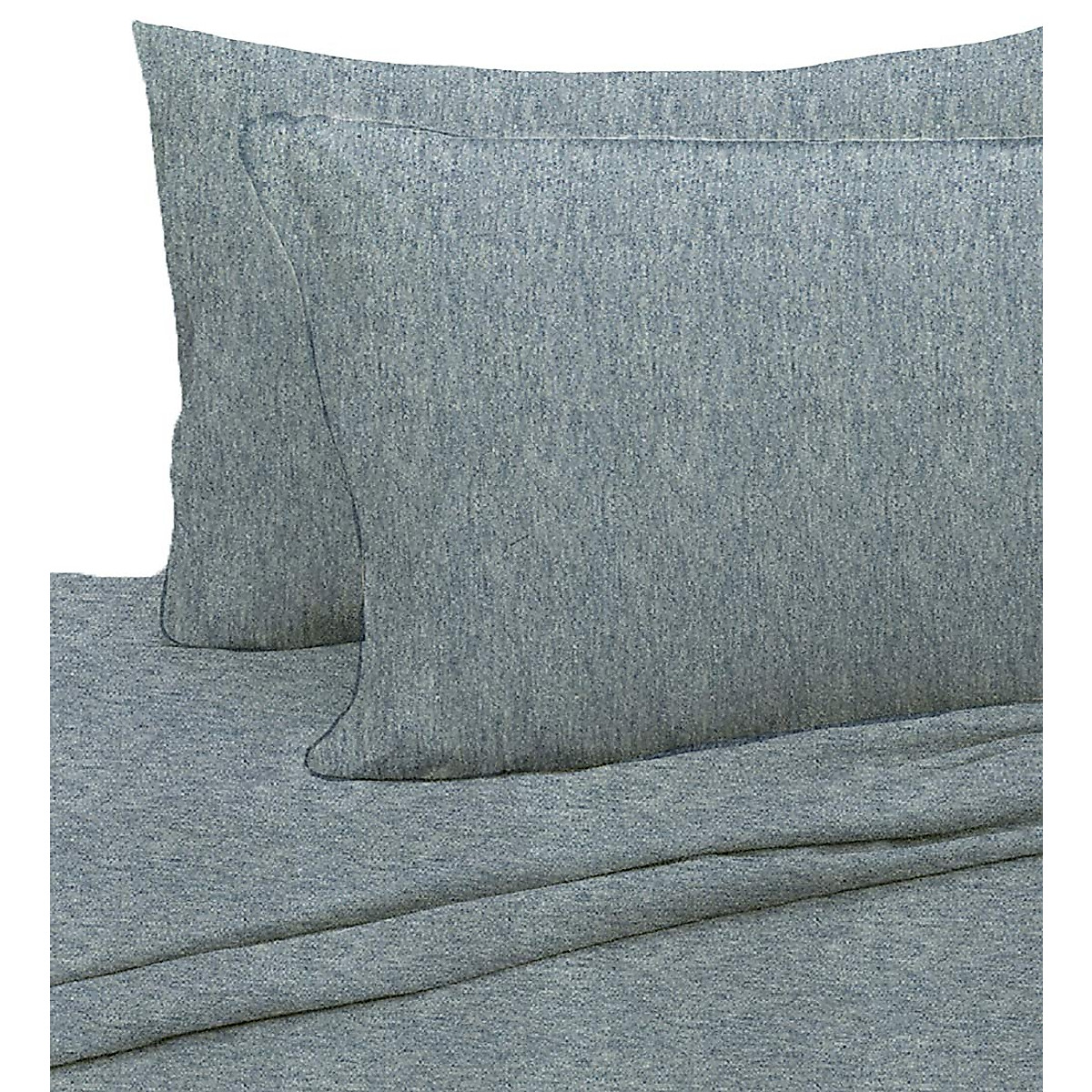 ROYALE LINENS Soft Tees Luxury Cotton Modal Jersey Knit Sheet Set, Chambray, Twin