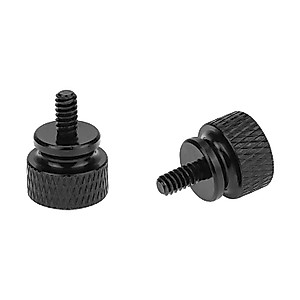 HELIFOUNER 10 Pieces 6-32 Thread, Black Color Anodized Aluminum Computer Case Thumbscrews, Thumb Screws for Computer Case/Cover/Power Supply/Hard Drives