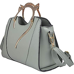 QZUnique Cat Purse for Women Cute Top Handle Shoulder Bag for Teens Girls Pu Leather Gothic Handbag Crossbody Bag