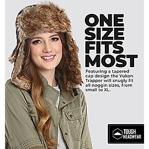 Tough Headwear Winter Trapper Hat - Russian Ushanka Trooper Aviator Hats for Men & Women - Snow Eskimo Hat with Ear Flaps