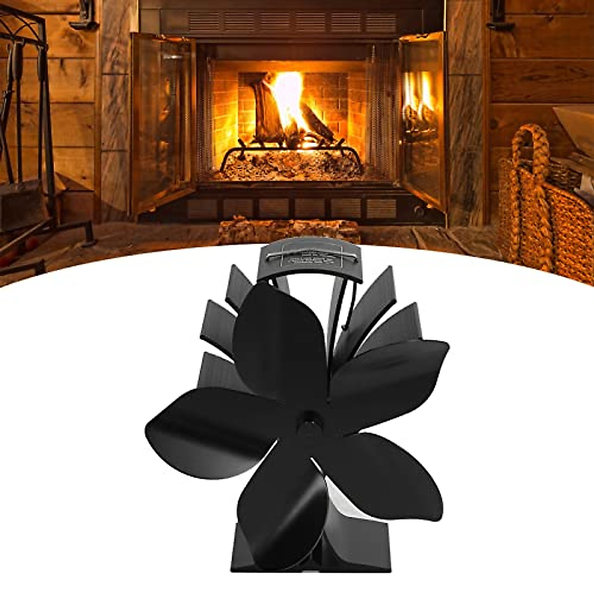 PenRux 5 Blade Wood Stove Fan, Non Electric Heat Powered Fireplace Fans Eco Fan for Home Wood Log Burner Fireplace, Circulates Warm Heated Air Eco Stove Fan,Silent Operation