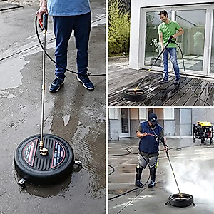 Pressure Washer Surface Cleaner, TAOZIM 16" Power Washer Surface Cleaner for Pressure Washer w/ 3 Wheels 1/4" Quick Connector 2 Extension Wands 2 Replace Nozzle Pressure Washer Attachments, 3600 PSI