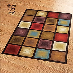 Collections Etc Optic Squares Geometric Modern Large Area Rug