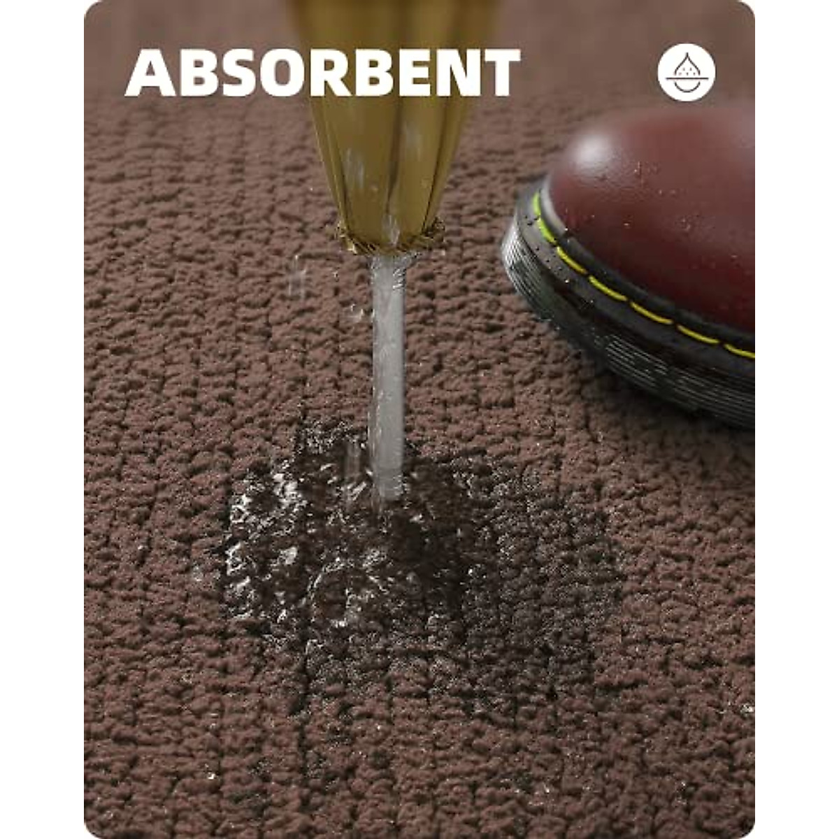 Color G Dark Brown Door Mats Indoor, 24"x36" Front Door Mat Indoor Door Rugs for Entryway Indoor, Absorbent Inside Door Mats, Non Slip Washable Low-Profile Entry Rugs for Inside House 2x3