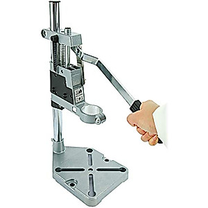 Adjustable Drill Press Stand for Drill Workbench Repair Tool Universal Bench Clamp Support Tool, Drill Press Table, Drill Stand for Hand Drill Single Hole Aluminum Base (1 Mounting Hole)