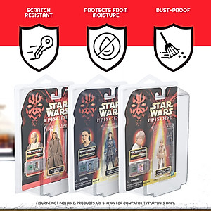 EVORETRO Action Figure Display Case for Kenner, Super7 Reaction Figures, 3.75 in Carded Toy Figures Such as Star Wars, Marvel Legends, Motu, GI Joe, Durable Plastic Retro Blister Protective Cases