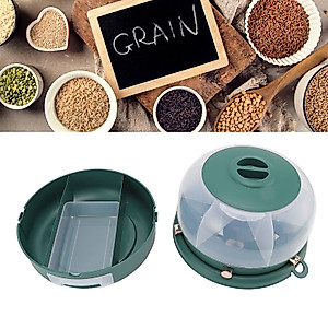 Mumusuki 4kg Rice and Grain Storage Container, Single Layer 6 Grids 360° Rotating Food Dispenser Airtight Food Storage Container for Grain, Sugar, Flour, Rice, Nuts, Snacks (Dark Green)
