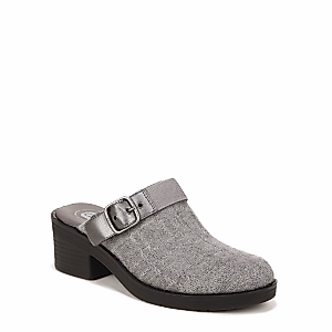 BZees Women's Open Book Slip On Washable Comfort Clog Grey 9 M