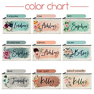 Bridesmaid Proposal Gifts - Personalized Makeup Bag for Women - 9 Colors - Custom Cosmetic Bag for Girls w/Name - Monogrammed Cosmetic Pouch