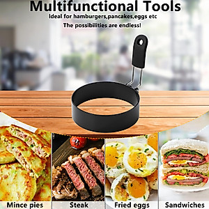 Egg Rings for Frying Eggs Nonstick 5 Packs Egg Ring Stainless Steel Pancake Molds Omelet And Egg Rings for Griddle