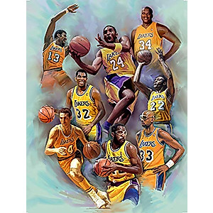Wishum Gregory, Lakers Legends - Art Print Poster, Paper Size 20" x 16" Image Size 20" x 16"(267)