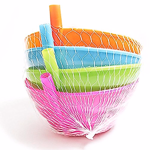 4 Kids Sip A Bowl Built in Straw Plate Plastic Cereal Soup Drink Snack Food Dish, Blue, Variable