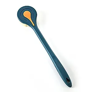 INGVY Dry Brushing Body Brush Long Handle Bath Brush Exfoliating Scrub Body Scrubber Back Massager Shower Sponge Exfoliator Cleaning Tools Bathing Accessories (Color : Blue)