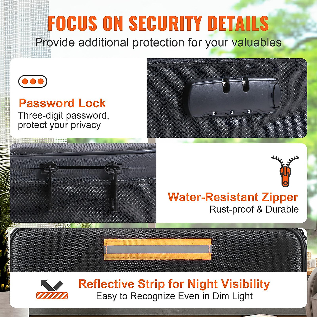 VEVOR Fireproof Document Box, Fireproof Document Bag with Lock 2000℉, 3-Layer Fireproof and Waterproof File Box 14.17x10.63x4.13 inch with Zipper, for Money, Documents, Jewelry and Passport