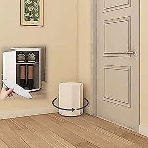 Shoe Rack Organizer, Rotating Shoe Cabinet Shoe Organizer Storage Display Rack Shoe Storage Cabinet, Slim Shoe Rack Narrow Standing Shoes Rack, Floor Standing Shelves, Space Saver ( Color : 43cm-White