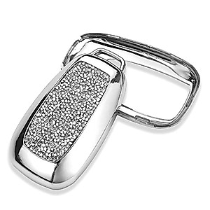 Royalfox(TM) 3 4 Buttons 3D Bling Diamond Crystals Smart Remote Key Fob case Cover for Subaru Outback Forester Crosstrek Ascent BRZ WRX Legacy Impreza STI (Silver)