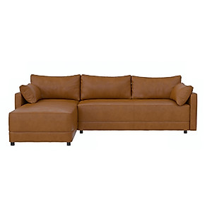 Dorel Living Kindra Deep Seat Sectional Sofa with Reversible Chaise​, Camel