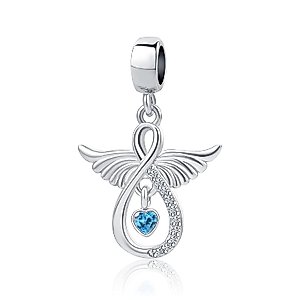 MZC Jewelry Angel Wings Infinity Charm for Pandora Bracelets