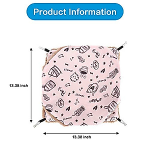 Petmolico Small Pet Hanging BunkBed Warm Hammock Bed Cage Accessories Bedding Hideout Playing Sleeping for Parrot Sugar Glider Ferret Squirrel Hamster Rat, Pink Cup - Medium Size