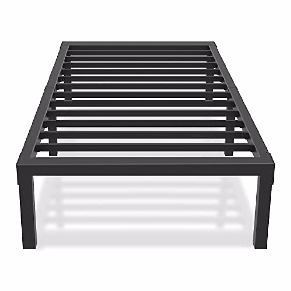 Yitong Angel Twin Bed Frame, 14 Inch High 3500 lbs Heavy Duty Metal Platform, Mattress Foundation with Steel Slat Support/No Box Spring Needed/Noise Free/Non-Slip/Easy Assembly