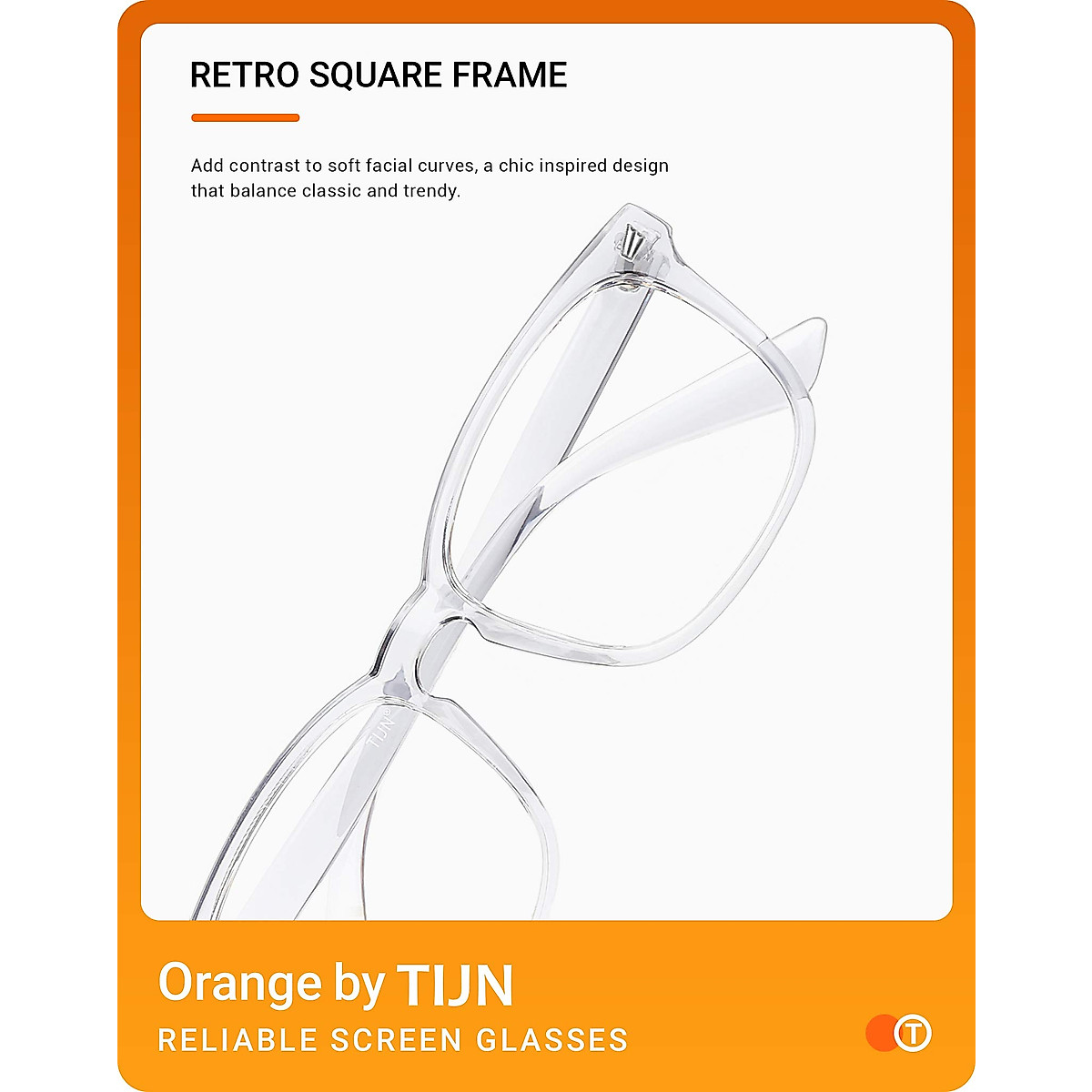TIJN Unisex Stylish Square Non-Prescription Eyeglasses Glasses Clear Lens Women Men Eyewear