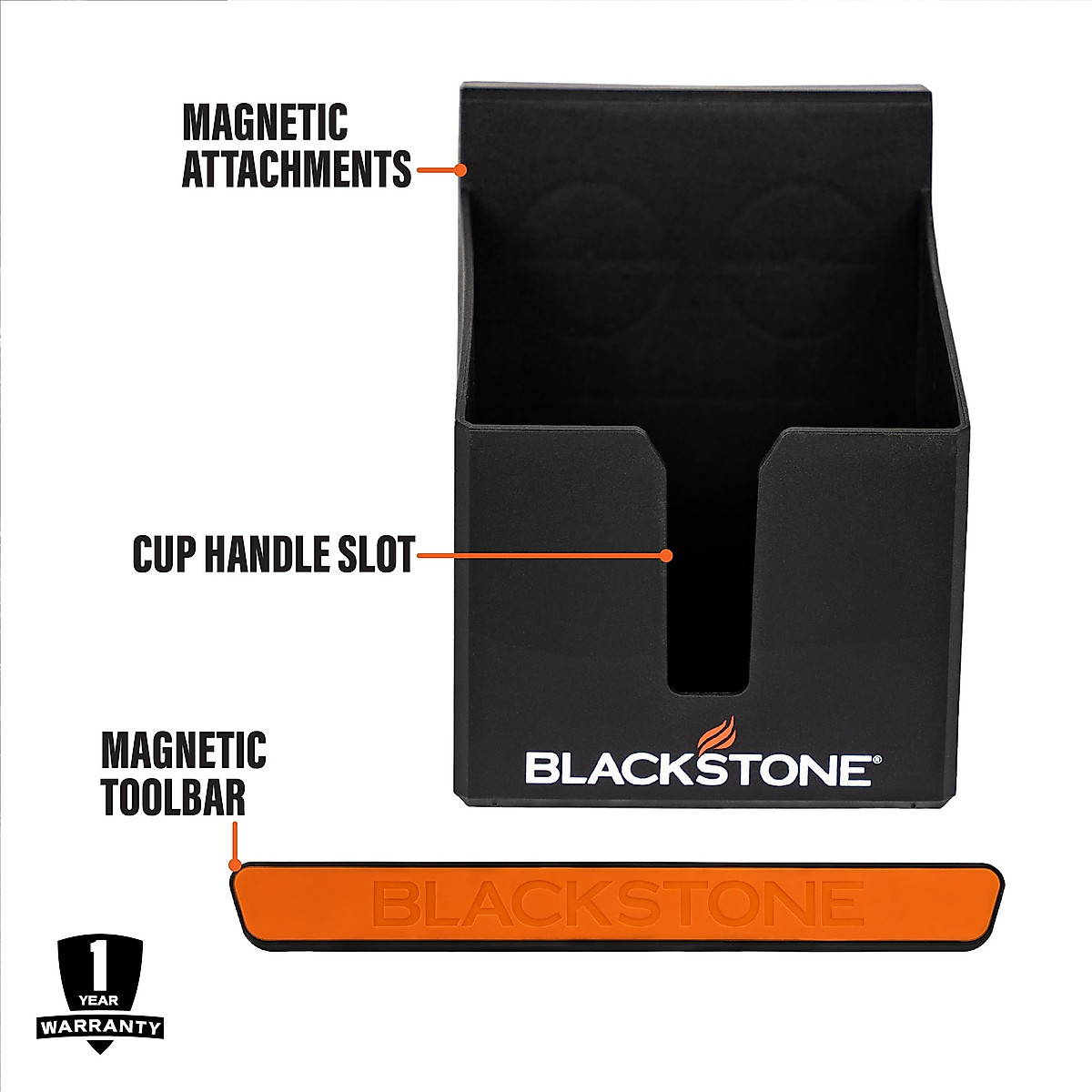 Blackstone 5609 Magnetic Tool and Beverage Holder (2 Piece Set), Organizer for Storage- Squeeze Bottle Holder - Premium Griddle Grill Accessories, Sturdy Quality, Portable, Free from Drill
