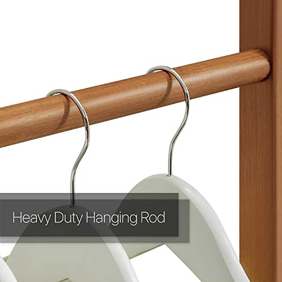 MoNiBloom Bamboo Clothing Rack with 5-Tier Storage Shelves Trapezoid Multi-Functional Clothes Rack, Clothes Hanging Rack Stand for Bedroom Living Room, Brown