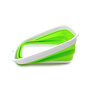 SAMMART Set of 2-7.7L (2 Gallon) Collapsible Tub - Foldable Dish Tub - Portable Washing Basin - Space Saving Plastic Washtub (2, Green)