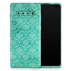 DesignSkinz Deep Teal Luxury Pattern Protective Vinyl Decal Wrap Skin Cover Compatible with The Samsung Galaxy S20 (Screen Trim & Back Glass Skin)