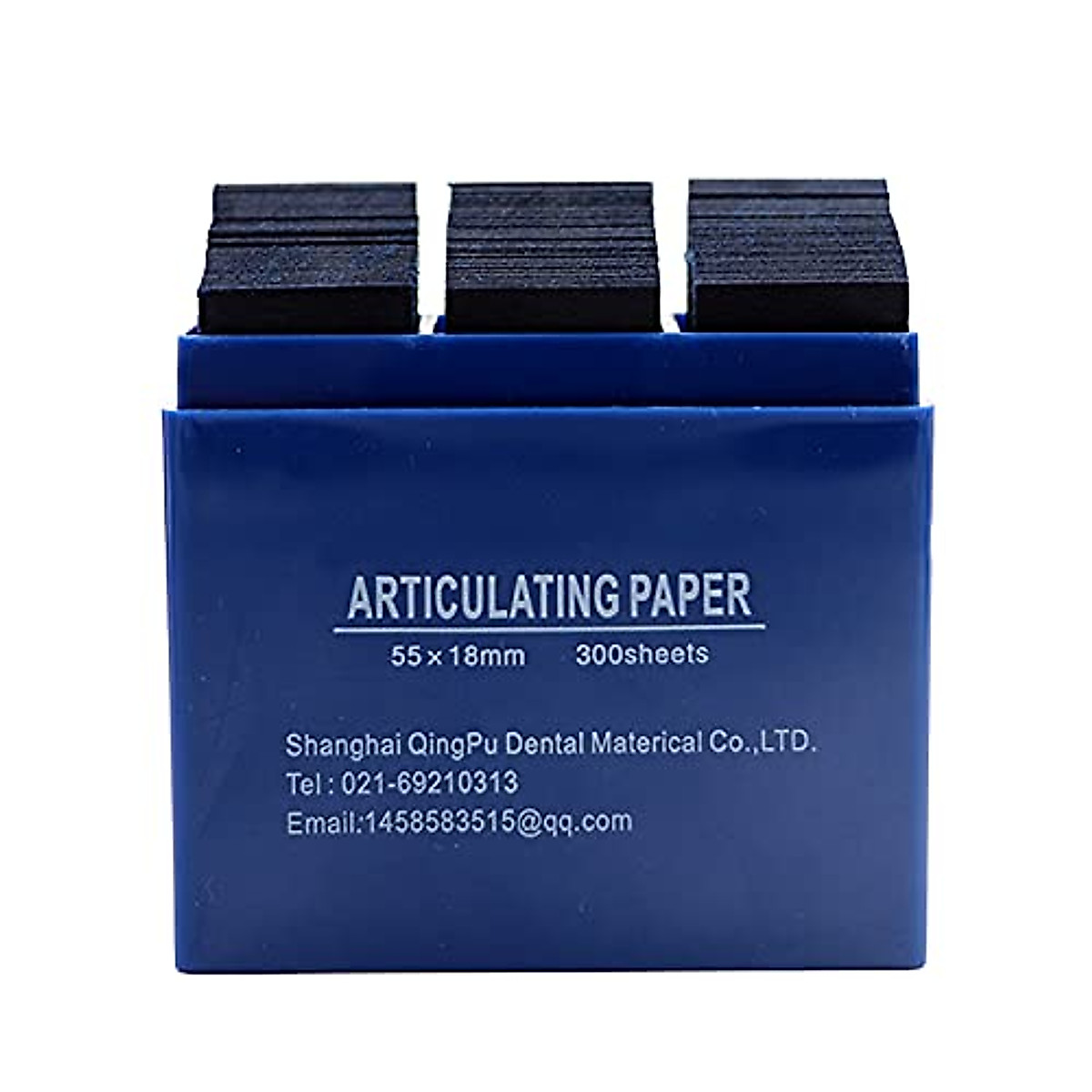 Junco 300 Sheet/Box Dental Articulating Paper Strips Double Side Bite Paper 55 x 18 x 0.1mm (Blue)