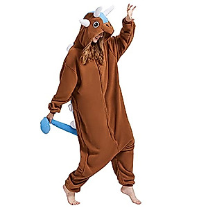 BETIFUHOM Animal Ankylosaurus Onesie Pajamas Unisex Adult Dinosaur Halloween Christmas Onesies Costume Cosplay for Women and Men