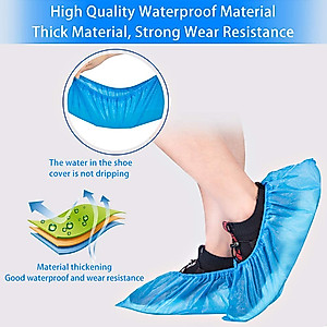 Disposable Shoe & Working Boot Covers by P&P Medical Surgical Waterproof Durable Non-Slip Resistant Polypropylene for Offices Indoor Carpet Protection One Size for Indoors and outdoors 100 (50 pairs)
