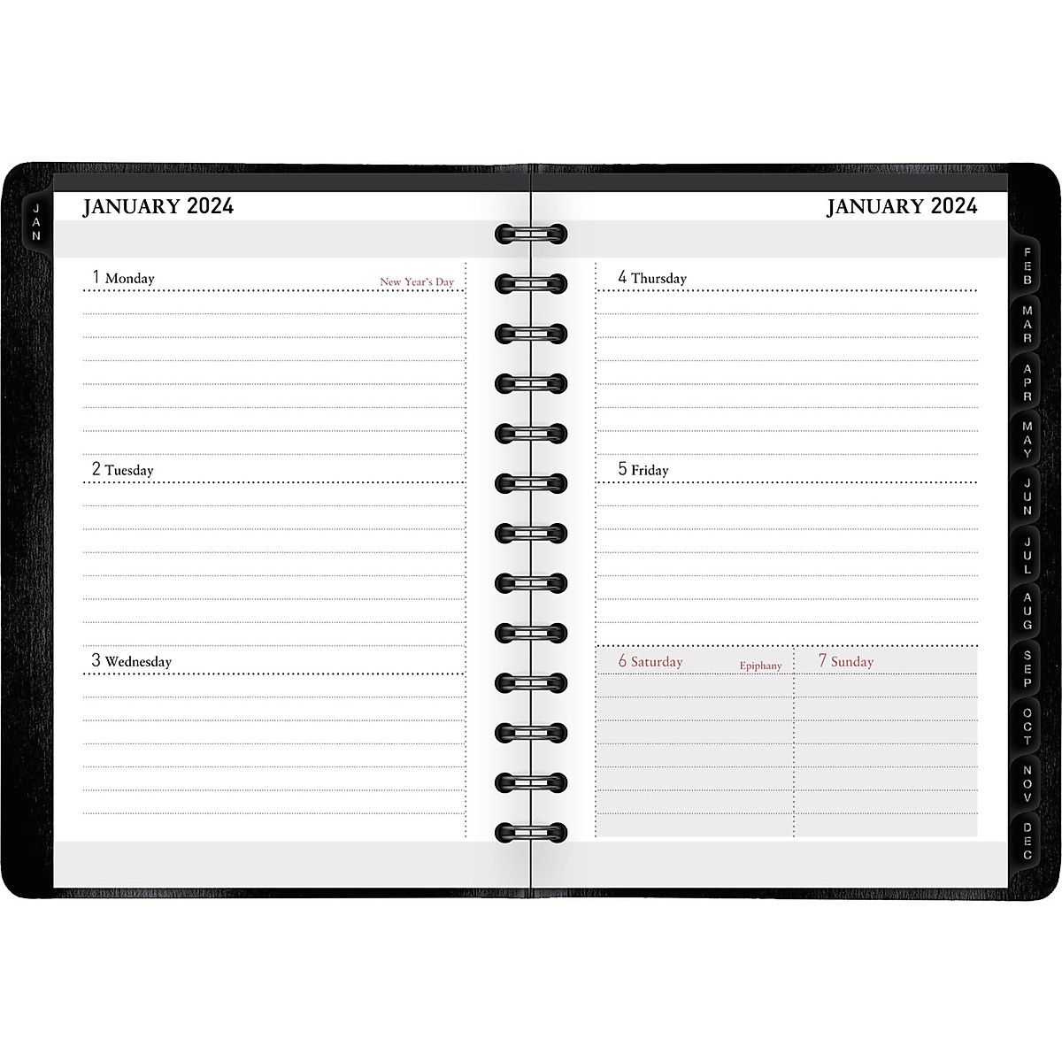 2024 Office Depot® Brand Weekly/Monthly Planner, 4" x 6", Black, January to December 2024, OD711500