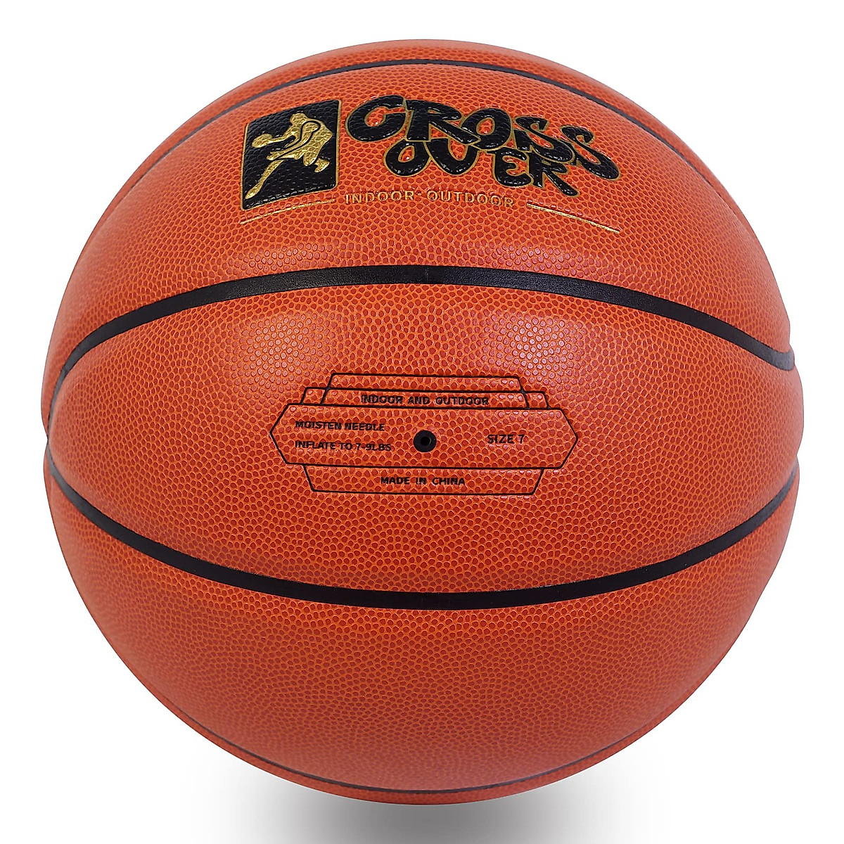 IOTBATE Cross Over Basketball Standard Size 7 Basketball High Density Pu Leather Game Basketball Indoor and Outdoor Basketball Without Air Pump (Deflated)