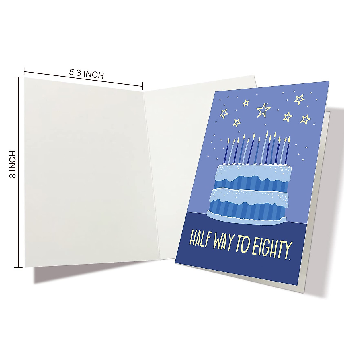 Nchigedy Funny 40th Birthday Greeting Card, 40 Years Old Birthday Card for Men Women, 40th Bday Card, Half Way To Eighty