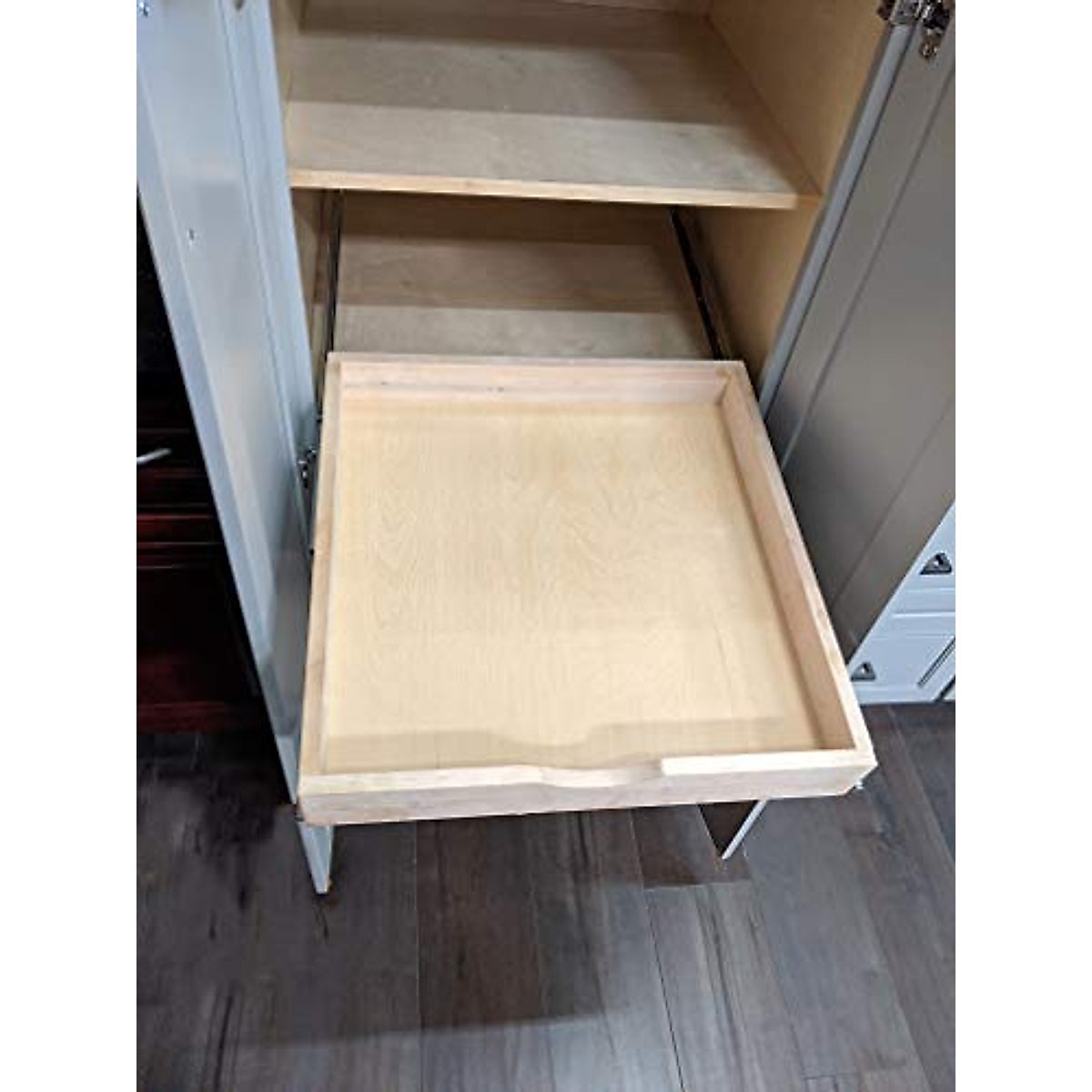 26'' Width Drawer Roll Wood Tray Drawer Box Kitchen Organizer Cabinet Slide Out Shelve, Pull-Out Shelf, Pantry Organization & Storage w/ Sliders-- DIY Project (Fits RTA Face Frame B30 and Pantry30)