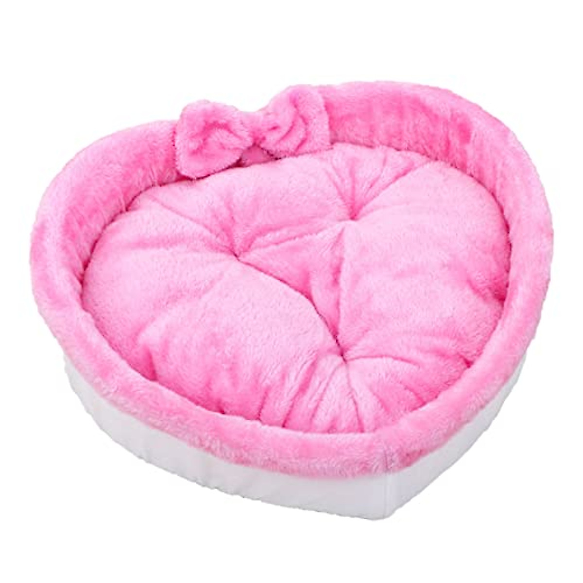 WE-POLUJ Cat Bed - Heart-Shaped Pet Bed for Cats or Small Dogs, Anti-Slip Bottom, Washable Self Warming Autumn Winter Indoor Sleeping Bed
