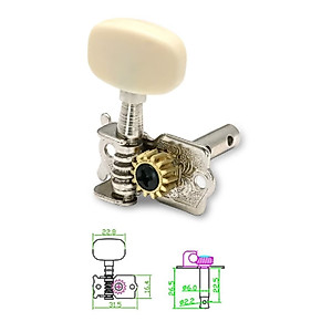 Metallor Guitar Machine Heads Tuning Pegs Tuners for Classical Acoustic Folk Guitar Individual Double Hole Chrome 3L 3R.